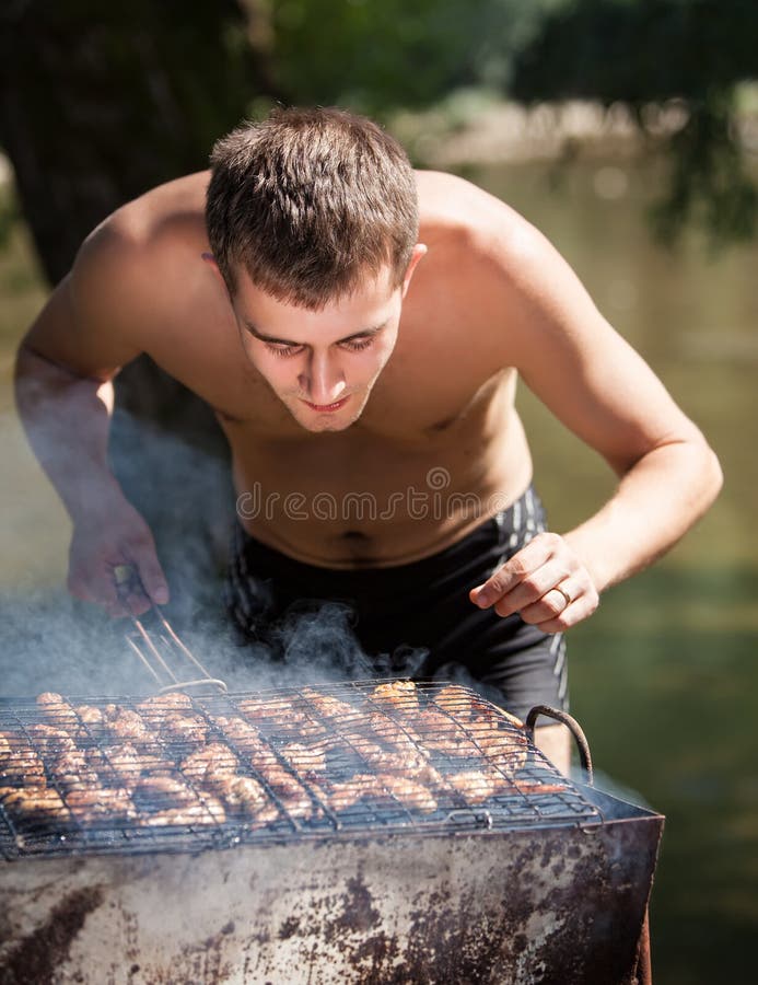 Barbeque man stock photo. Image of sizzling, grilled, restaurant - 9313028