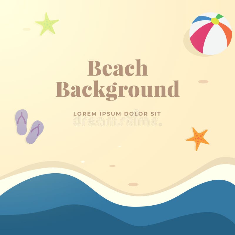 Top View Summer Beach Vector Illustration for Background Design with ...