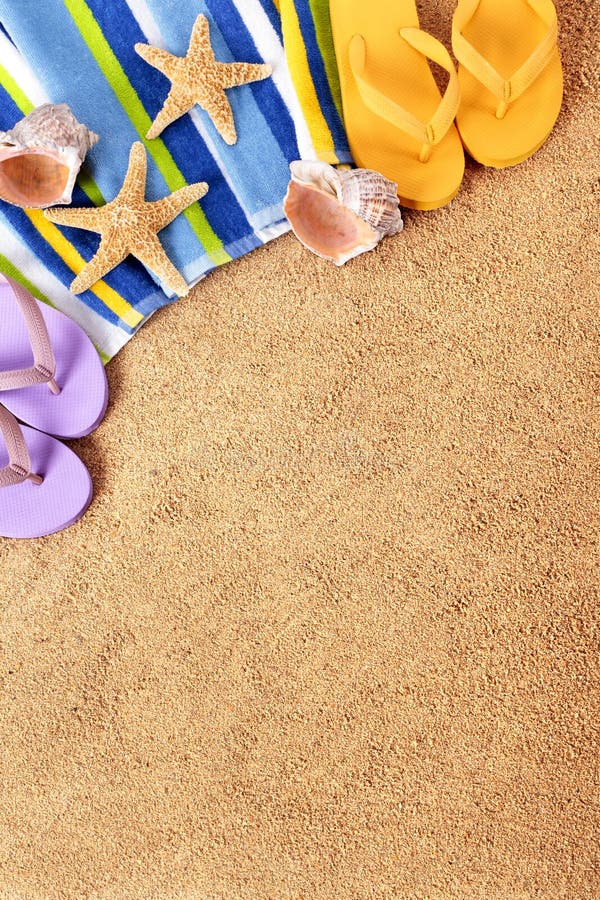 Beach Background Summer Border Copy Space Vertical Stock Image - Image ...