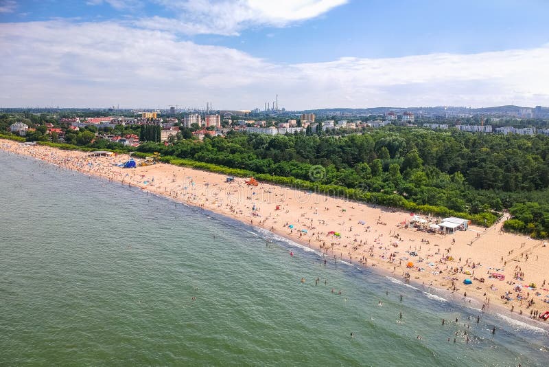 Summer Beach at Baltic Sea in Gdansk, Poland Stock Photo - Image of ...