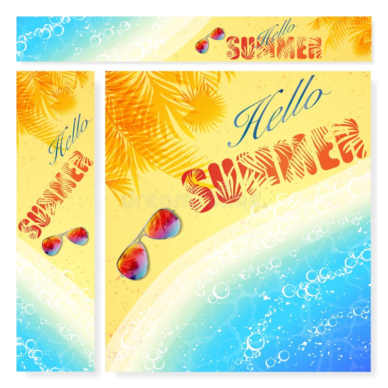 Summer beach banners stock vector. Illustration of design - 148983098