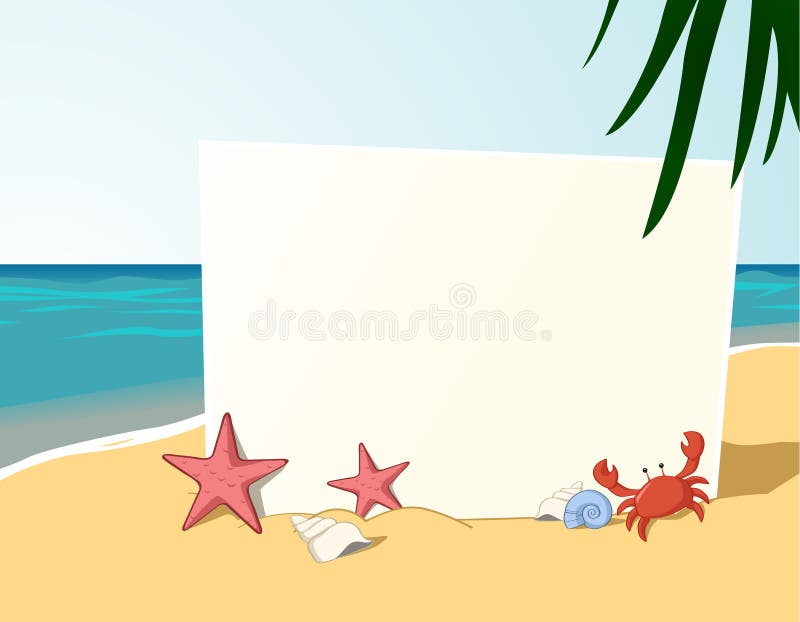 Summer beach blank board stock vector. Illustration of creative - 19998903