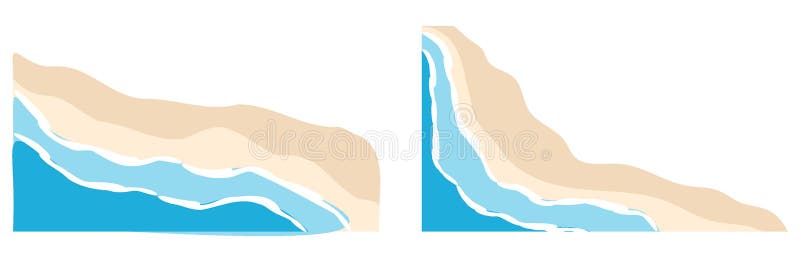 Summer Beach Border Top View Vector. Ocean Water Wave Pattern with Foam ...