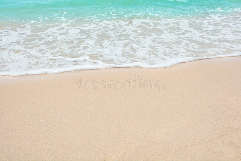 Summer Beach Concept - Soft Wave of Sea on Empty Sandy Beach Background ...