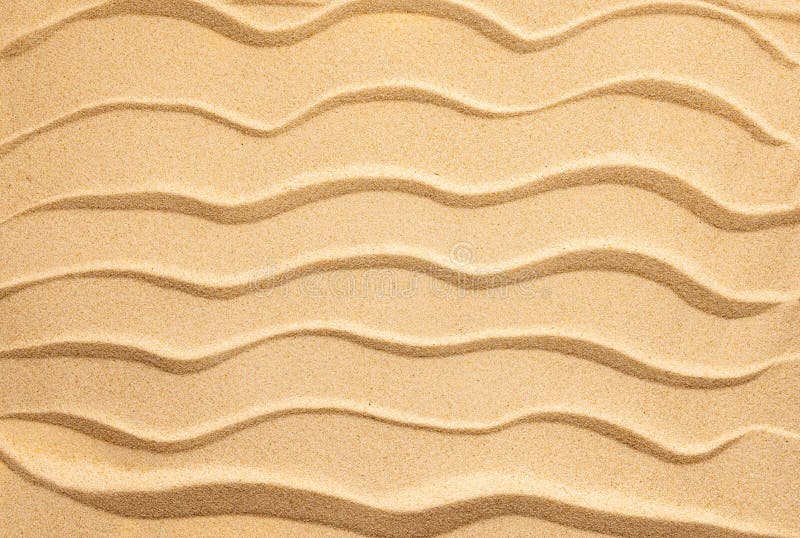 Summer Beach Concept. Yellow Beach Sand with Wave Pattern Stock Image ...
