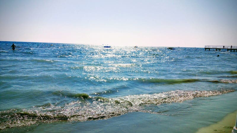A summer beach in Cyprus stock photo. Image of unpopulated - 128484218