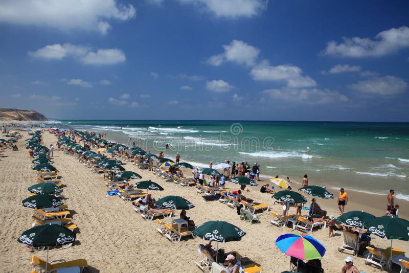 Summer at the Beach in Israel Editorial Photo - Image of sheraton, east ...