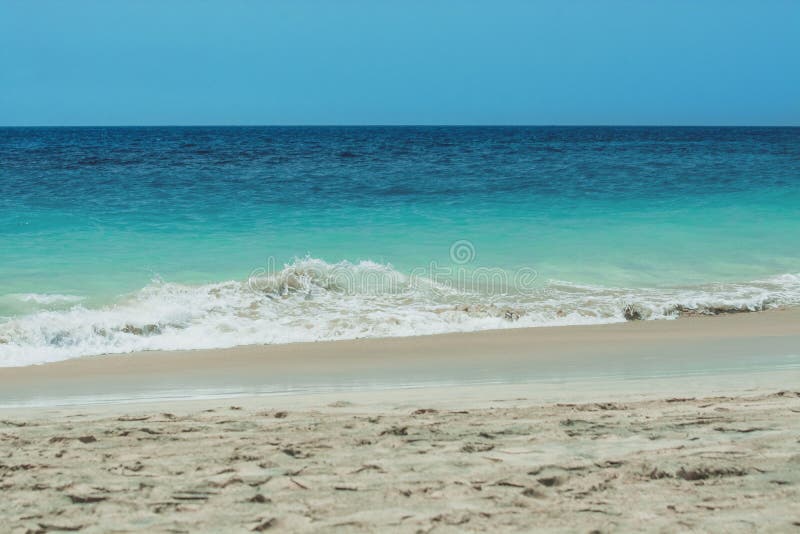Summer Beach, Ocean Waves on a Tropical Sea with Deep Blue Wawes Stock ...