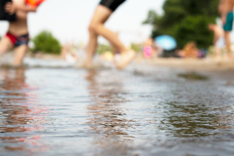 Summer Beach and People Having a Rest Stock Photo - Image of ocean ...