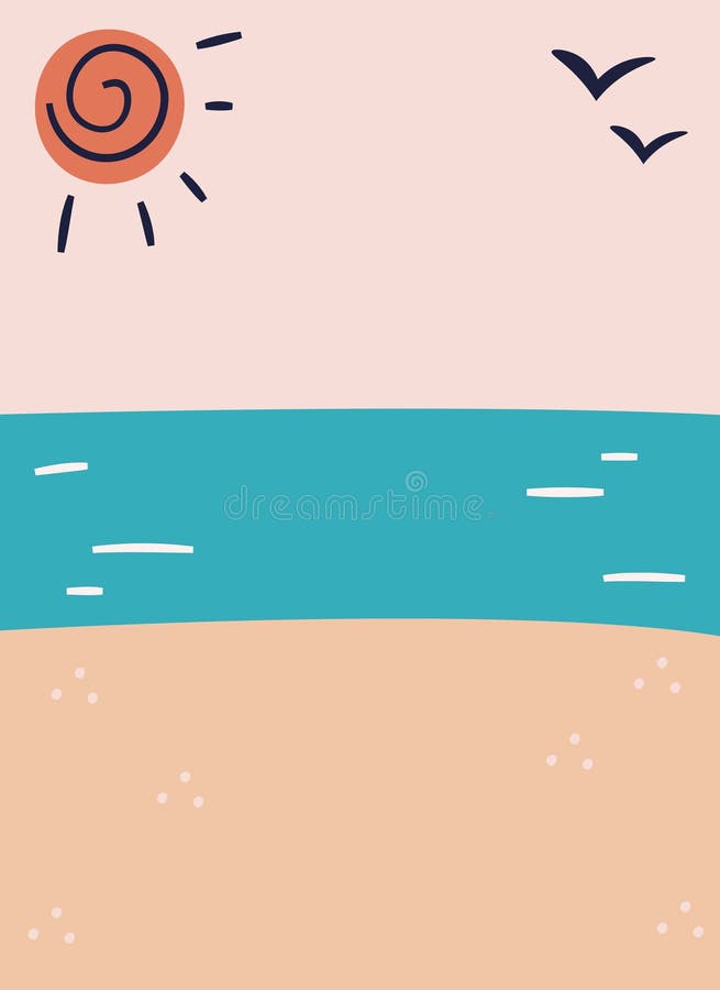 Summer Beach Postcard stock vector. Illustration of tourism - 319846117