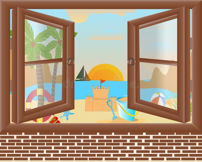Summer Vacation, Summer Beach Poster Vector Illustration Stock Vector ...