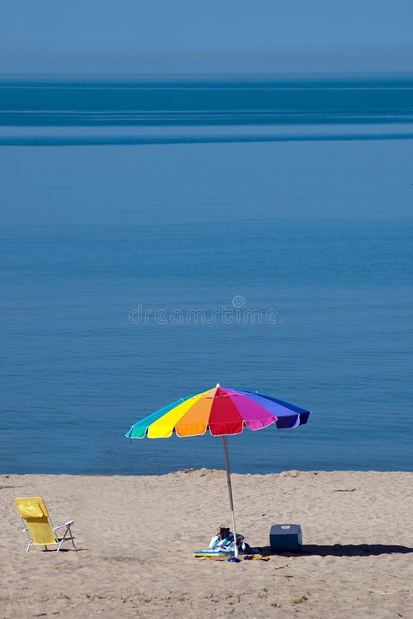Summer beach scene stock image. Image of umbrella, tranquil - 24016643