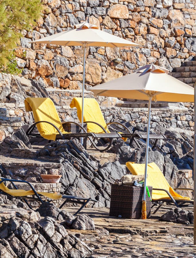 Summer Beach Scene, Crete stock image. Image of turquoise - 77263747