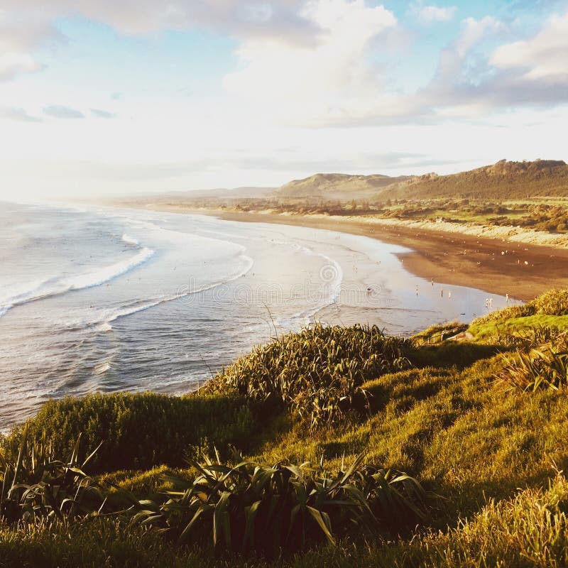 Summer Beach Scene from the Summit Stock Image - Image of summer ...