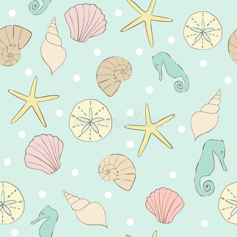 Summer Beach Seashore Seamless Repeat Pattern Vector Stock Vector ...