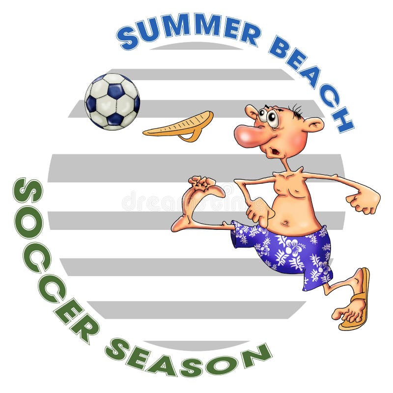 Summer Beach. Soccer Season Stock Illustration - Illustration of sports ...