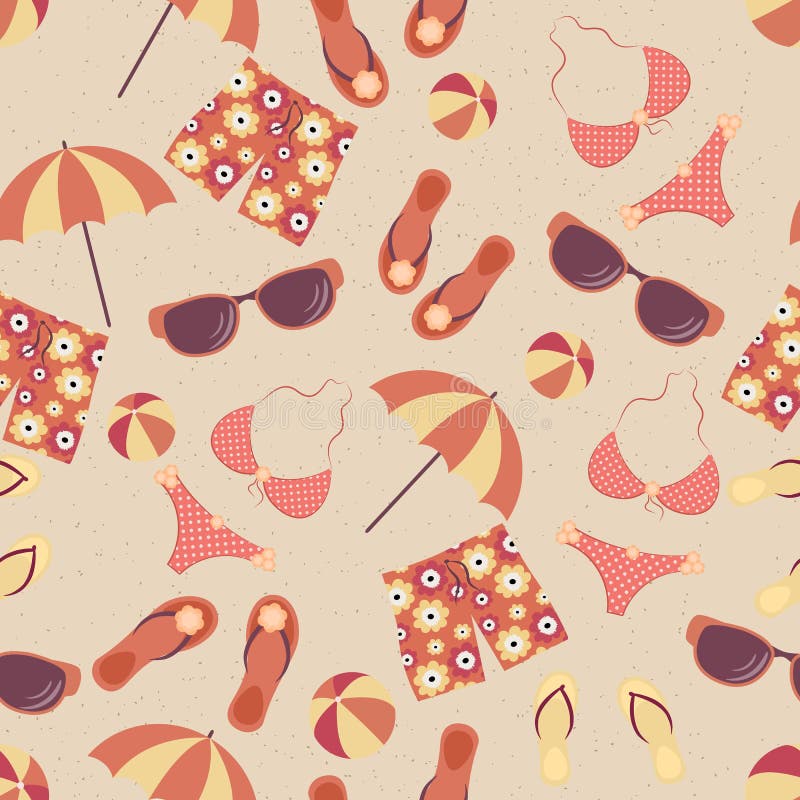 Summer beach stock vector. Illustration of beach, pattern - 66474935