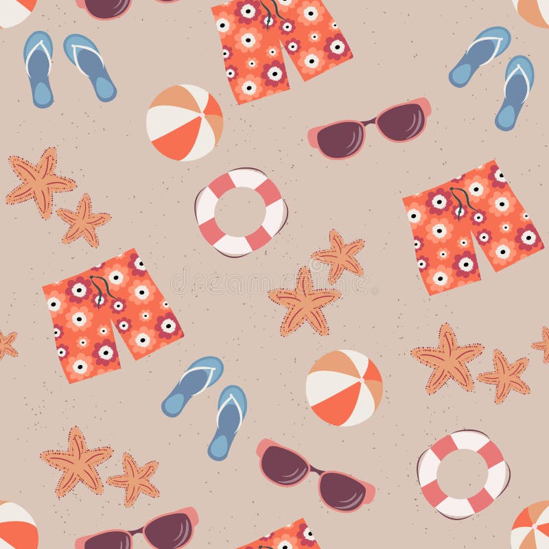 Summer beach stock vector. Illustration of swimsuit, umbrella - 66475354