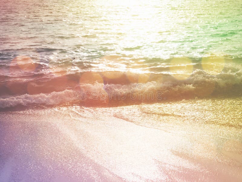 Summer Beach at Sunset with Soft Style Stock Image - Image of seascape ...