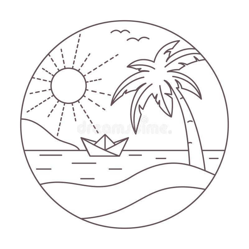 Summer beach symbol stock vector. Illustration of island - 311481716