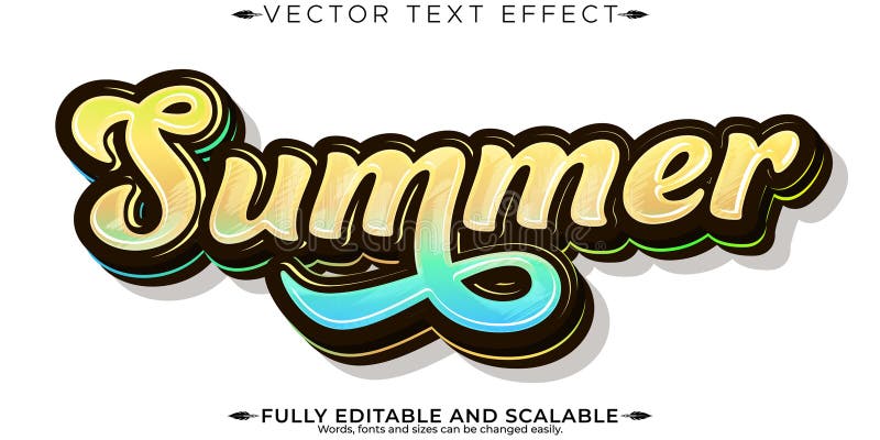 Summer Beach Text Effect, Editable Modern Lettering Typography Font ...