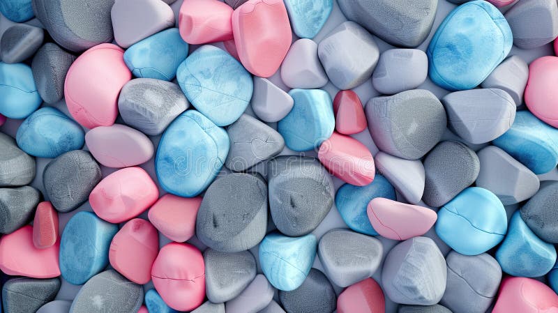 Summer Beach Transparent and Shining Pebbles in Red and Blue Stock ...