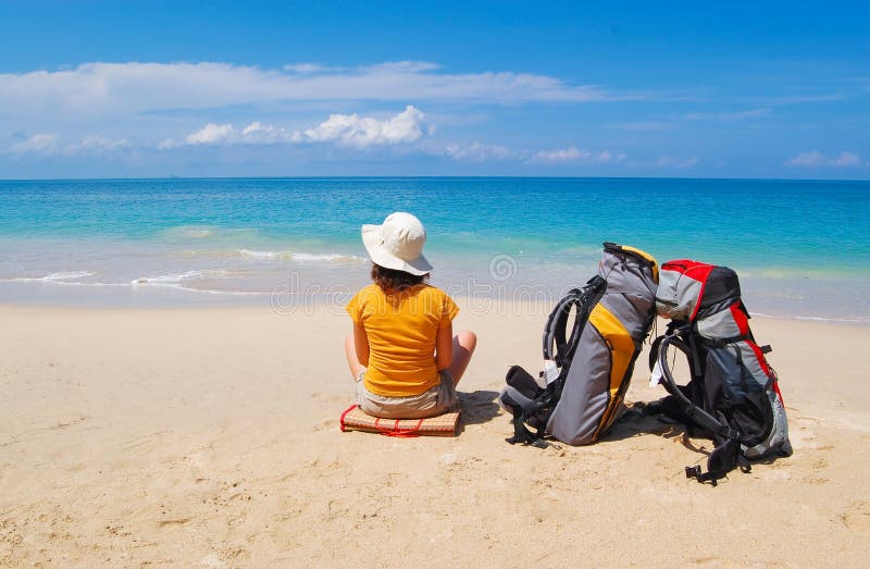 Summer beach vacation stock image. Image of hiking, alone - 23778213