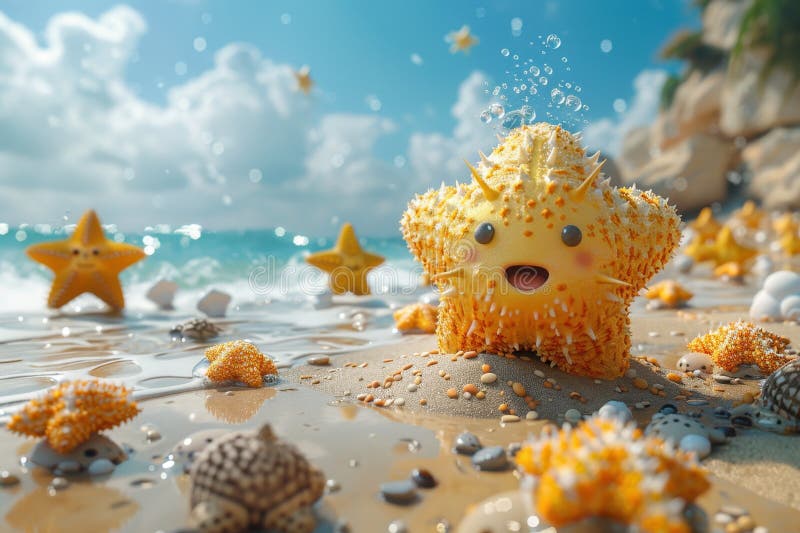 Summer Beach Vacation . Illustration of Summer Season. Poster with ...