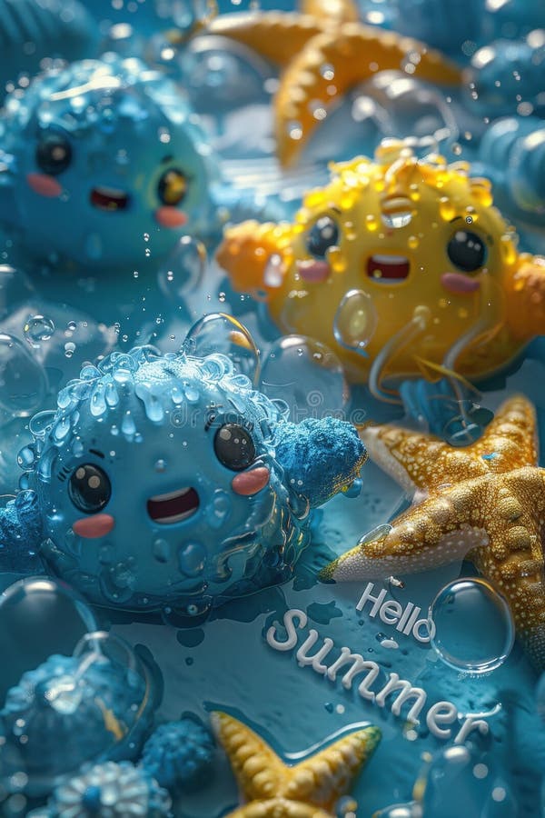 Summer Beach Vacation . Illustration of Summer Season. Poster with ...