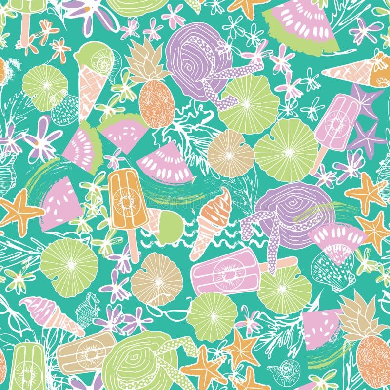 Summer Beach Seamless Background Stock Illustrations – 87,407 Summer ...