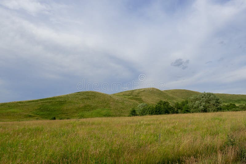 Summer Beautiful, Hilly Landscape. Cloudy Day. Countryside Stock Photo ...
