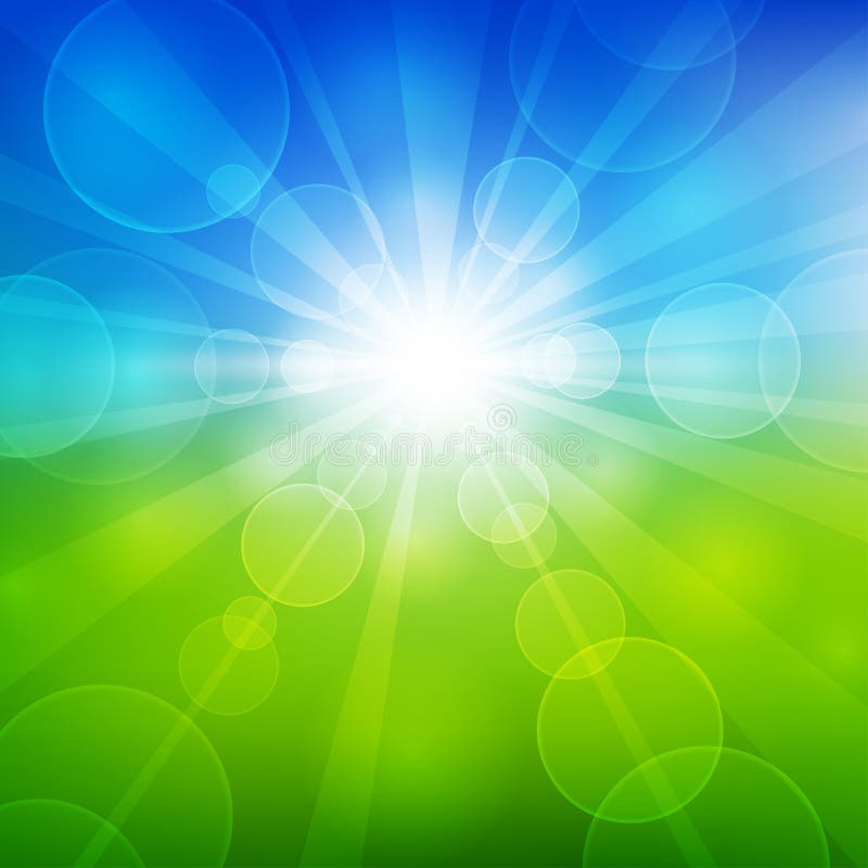 Summer Beautiful Landscape View with Sunlight. Stock Vector ...