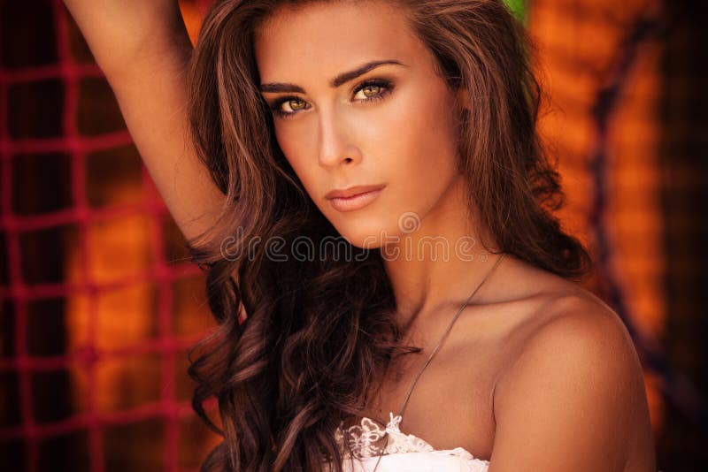 Summer beauty stock photo. Image of close, green, tanned - 26050232