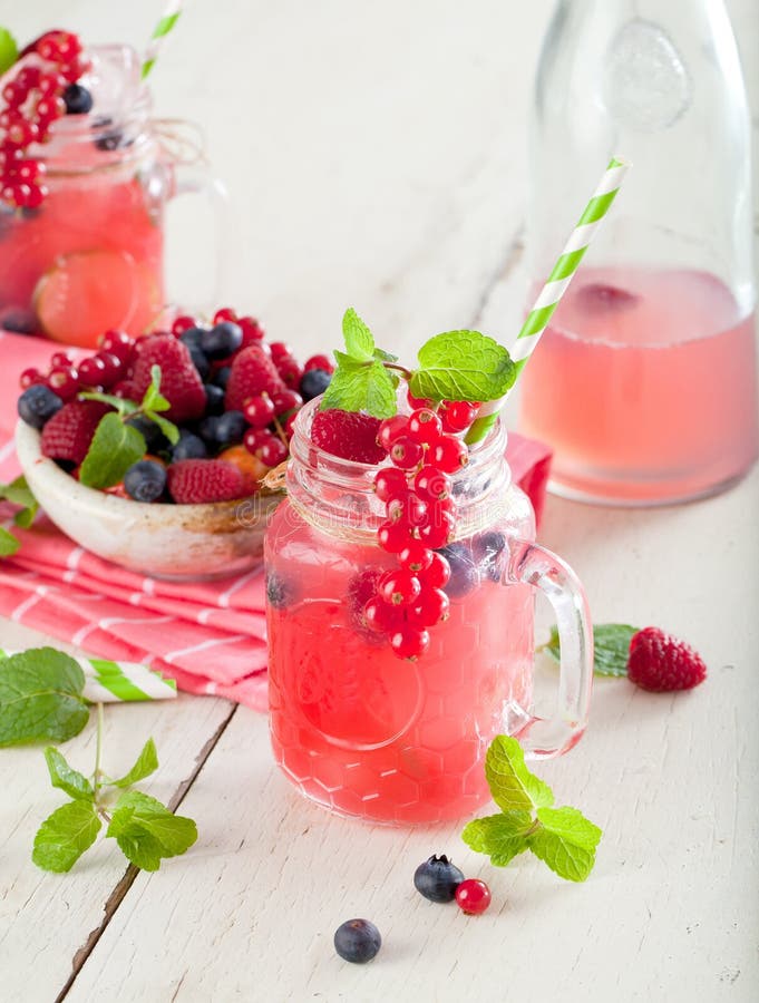 Summer Berry Drink. Lemonade with Raspberry and Blackberry with Stock ...