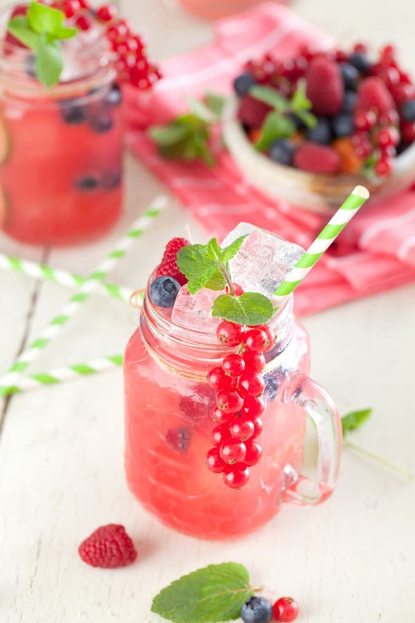 Summer Berry Drink. Lemonade with Raspberry and Blackberry with Stock ...