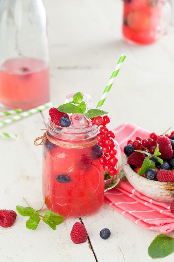Summer Berry Drink. Lemonade with Raspberry and Blackberry with Stock ...
