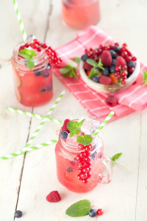 Summer Berry Drink. Lemonade with Raspberry and Blackberry with Stock ...
