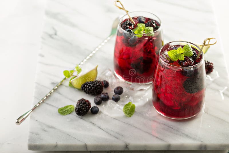Summer Berry Drink with Lime Stock Photo - Image of fresh, healthy ...