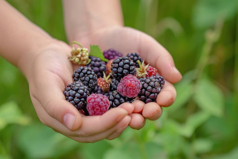 Summer Berry Picking in Hand and Bucket Stock Image - Image of picking ...