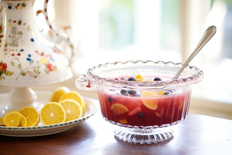 Summer Berry Punch in Punch Bowl with Serving Ladle Stock Photo - Image ...