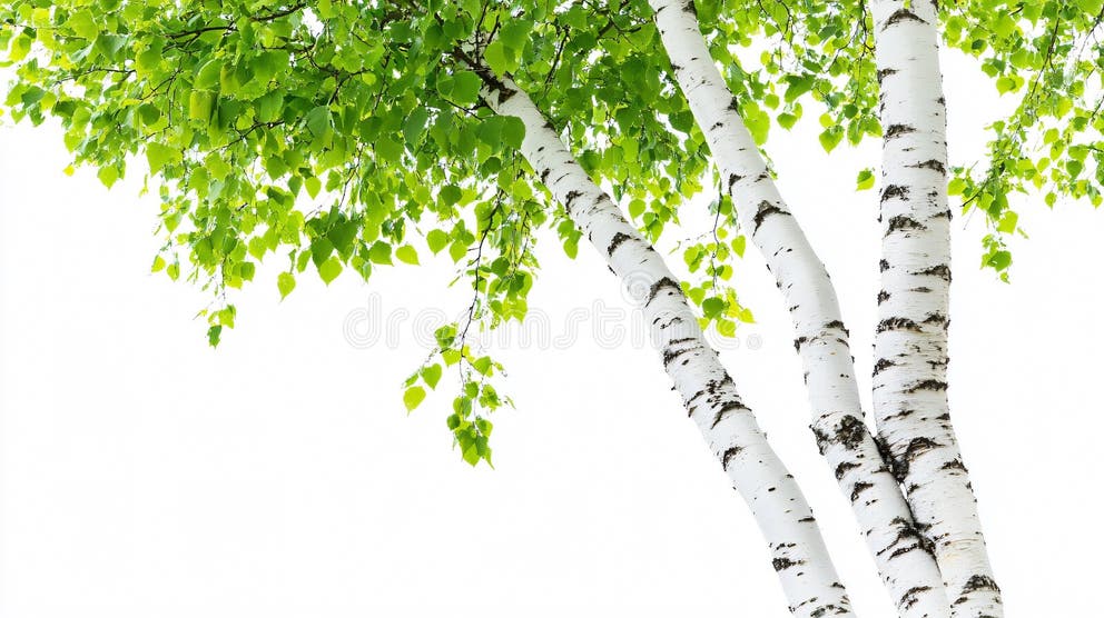 Summer Birch Tree Isolated Cutout Object for Graphic Design Projects ...