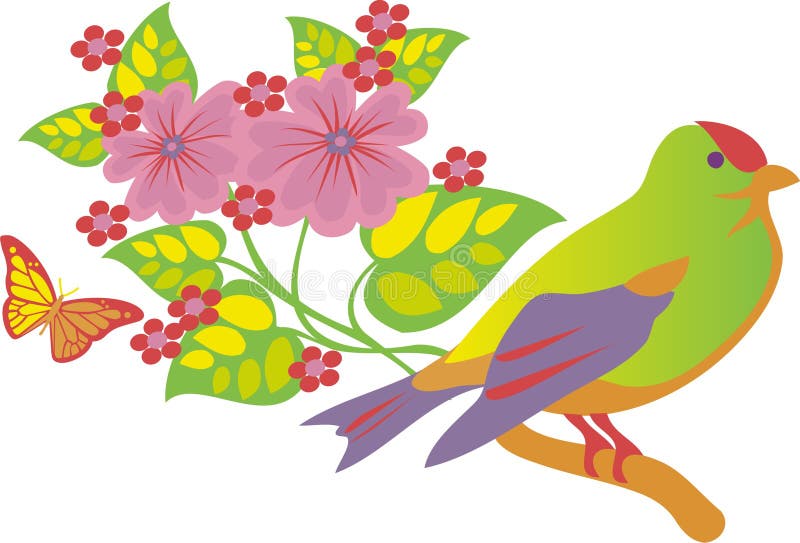 Summer bird stock illustration. Illustration of lovebird - 12307923