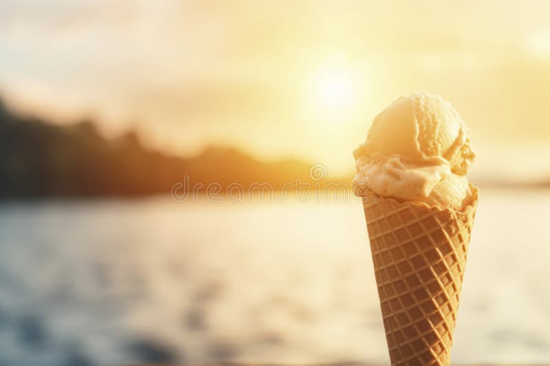 Summer Bliss Ice Cream Cone Stock Illustration Illustration Of Scoop