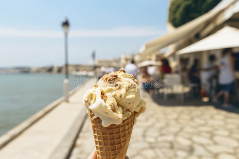 Summer Bliss Ice Cream Cone Stock Illustration Illustration Of