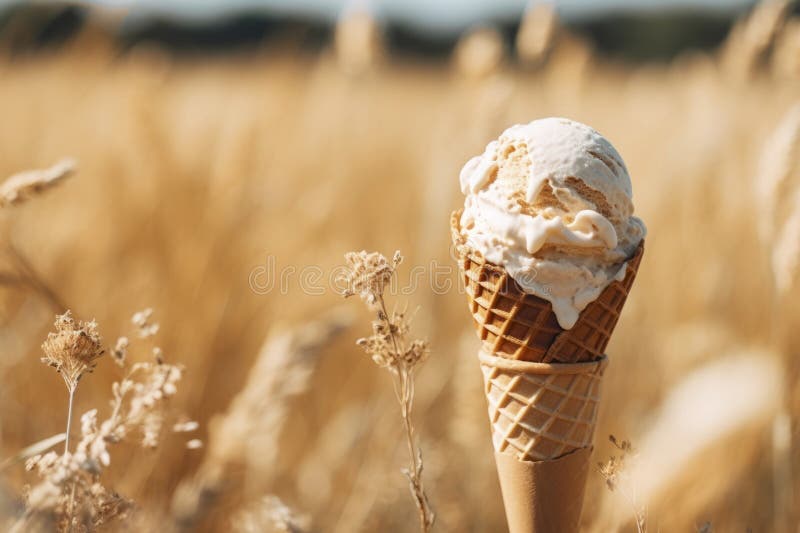 Summer Bliss Ice Cream Cone Stock Illustration Illustration Of