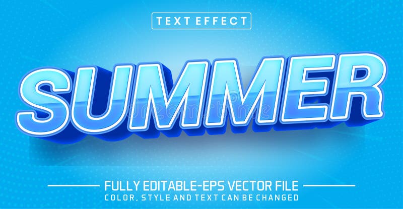 Summer Blue Background Editable Text Effect Stock Illustration ...
