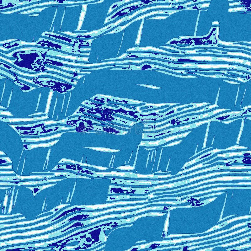 Summer Blue Dyed Wave Water Pattern with Broken Linear Stripe Effect ...