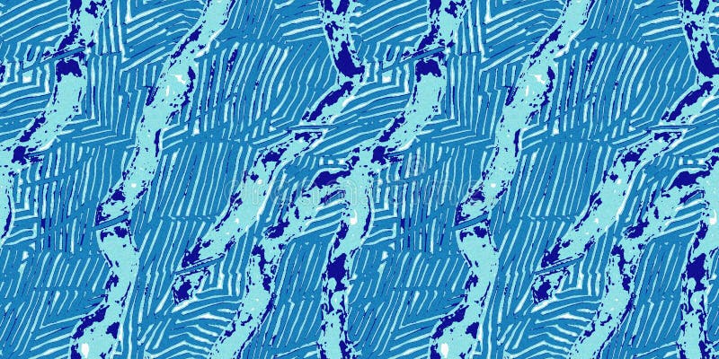 Summer Blue Dyed Wave Water Pattern with Broken Linear Stripe Effect ...