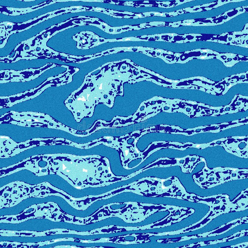 Summer Blue Dyed Wave Water Pattern with Broken Linear Stripe Effect ...