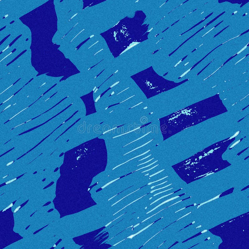 Summer Blue Dyed Wave Water Pattern with Broken Linear Stripe Effect ...